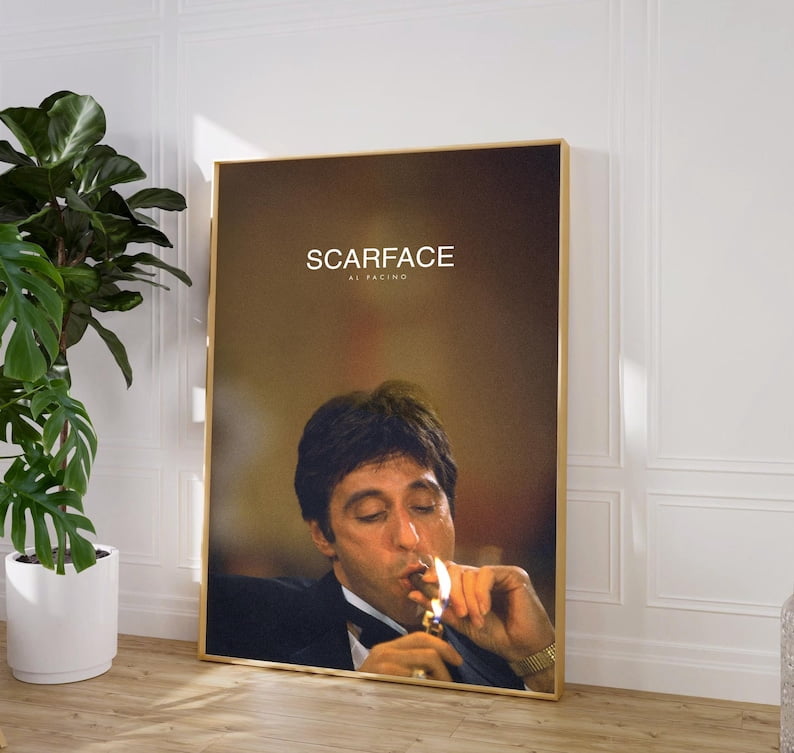 Classic Crime Film Wall Art Featuring Al Pacino Scarface Tony Montana ...