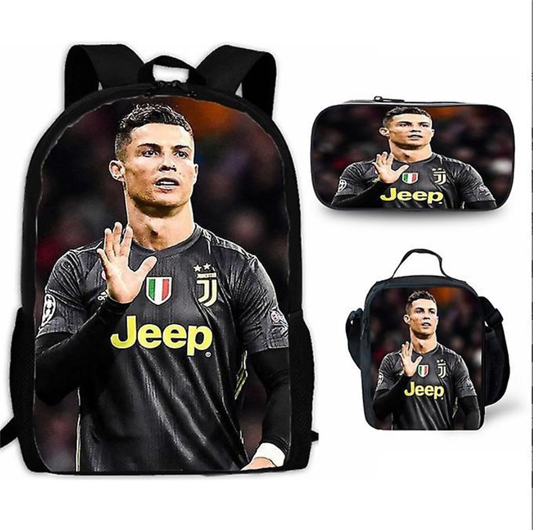 Classic Cristiano Ronaldo Backpack+Insulated Lunch Bag+Small Case 3 Pcs ...