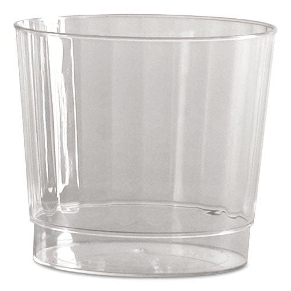 Classic Crystal Plastic Tumblers, 9 Oz, Clear, Fluted, Rocks Squat, 20 ...