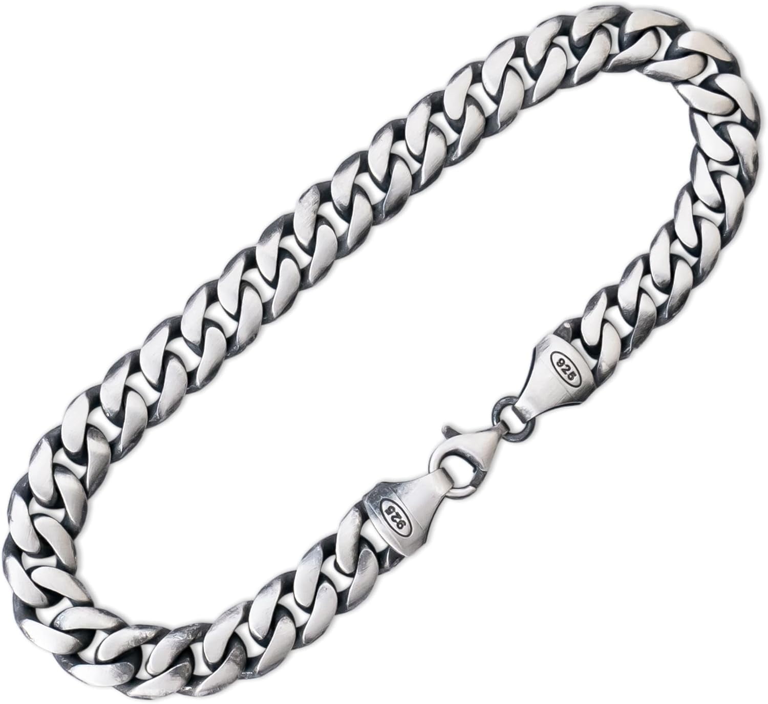 Classic Cuban Link Bracelet for Men - Solid 925 Sterling Silver with ...