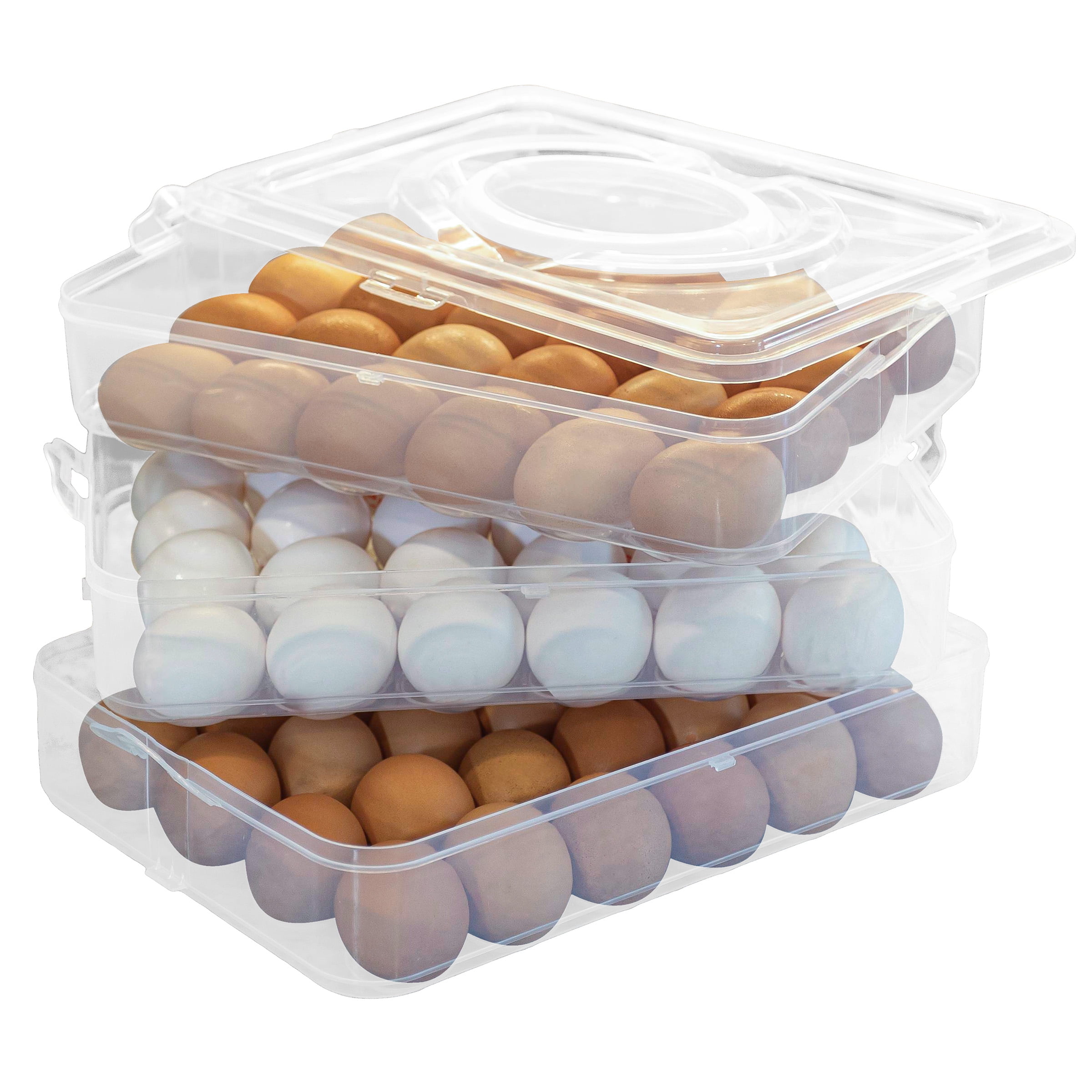 Classic Cuisine 3-Tier Egg Holder with Lid and Handle - Holds 72 Eggs ...