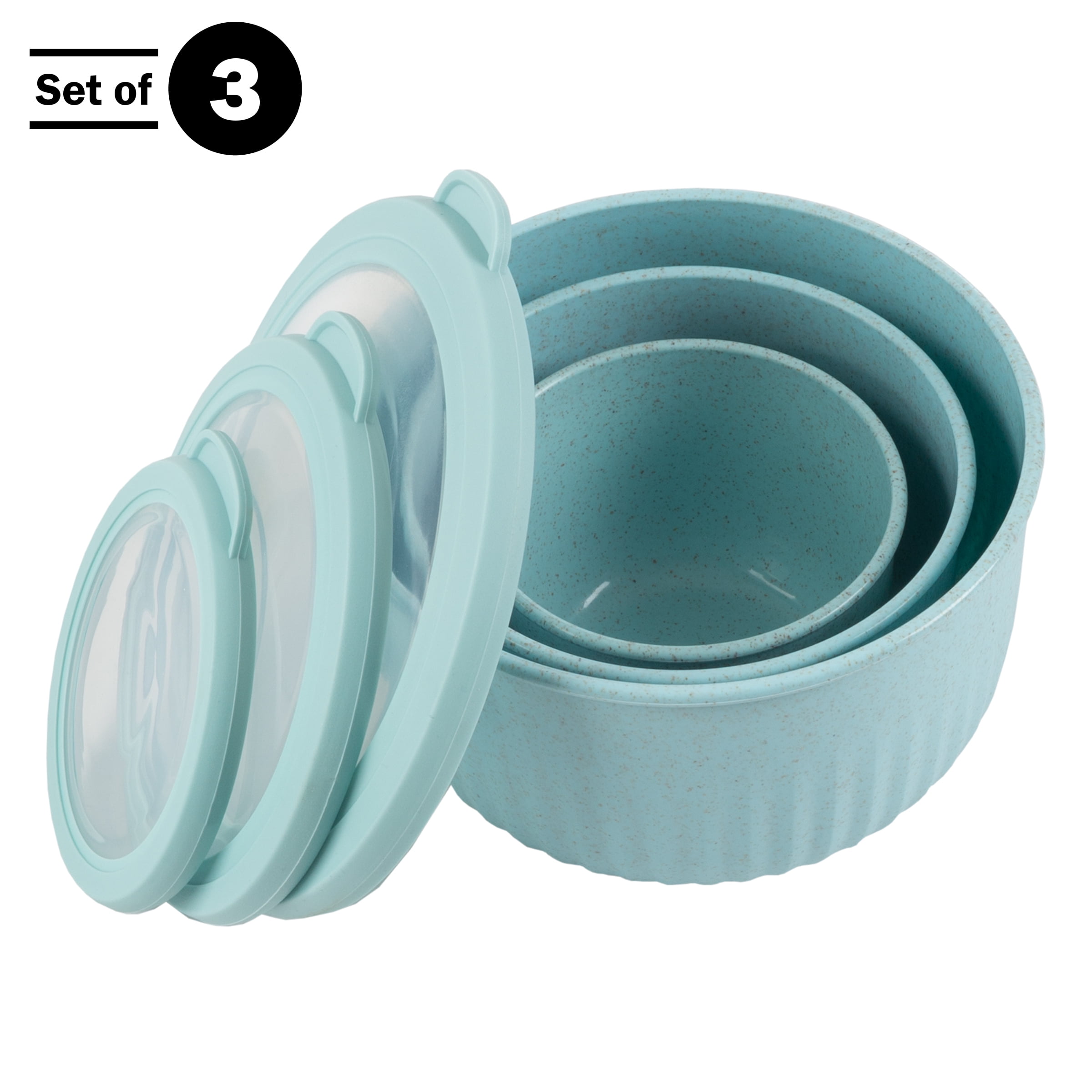 Classic Cuisine Set of 3 Microwave and Freezer Safe Bowls with Lids ...