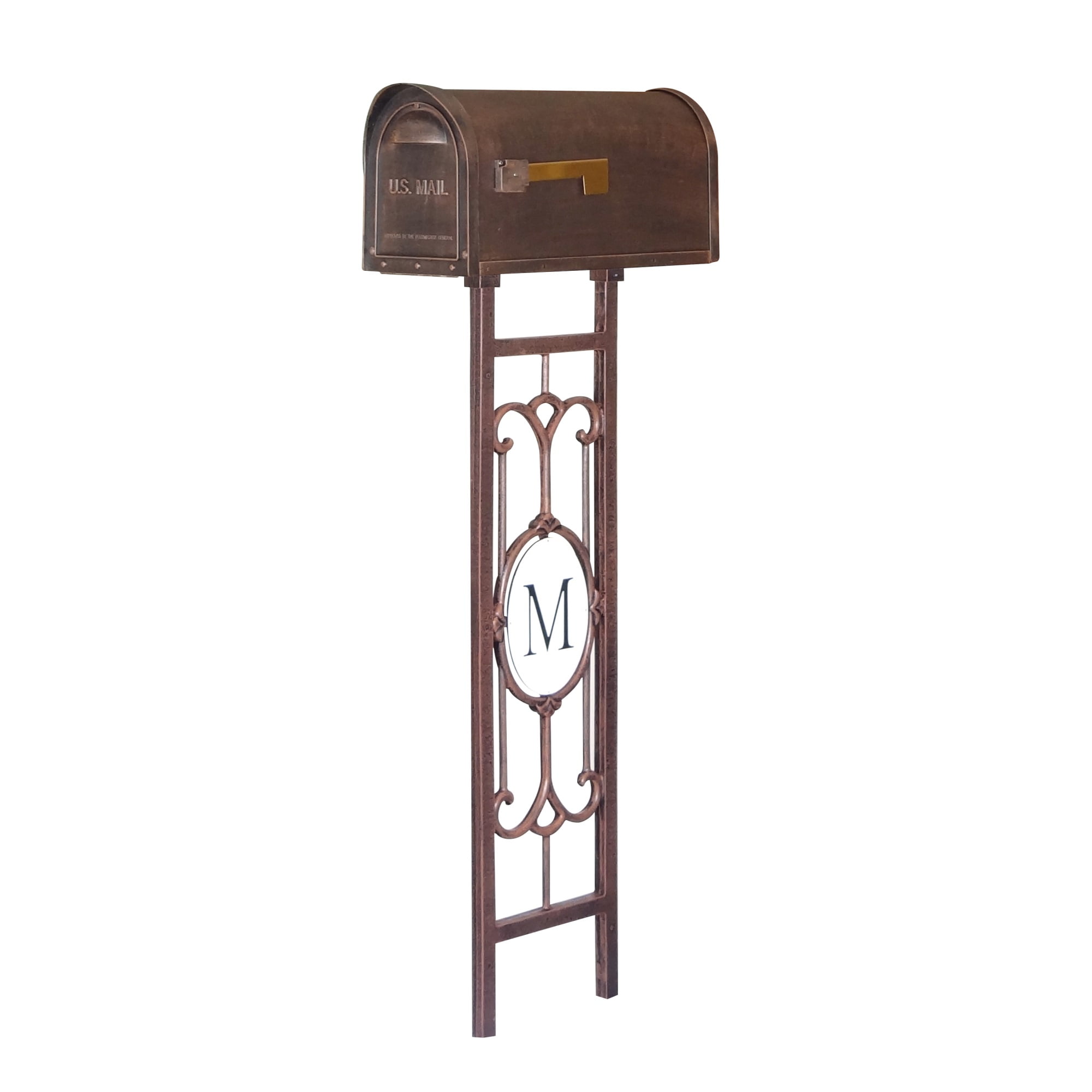 Classic Curbside Mailbox with Monogram Mailbox Post - Walmart Business ...