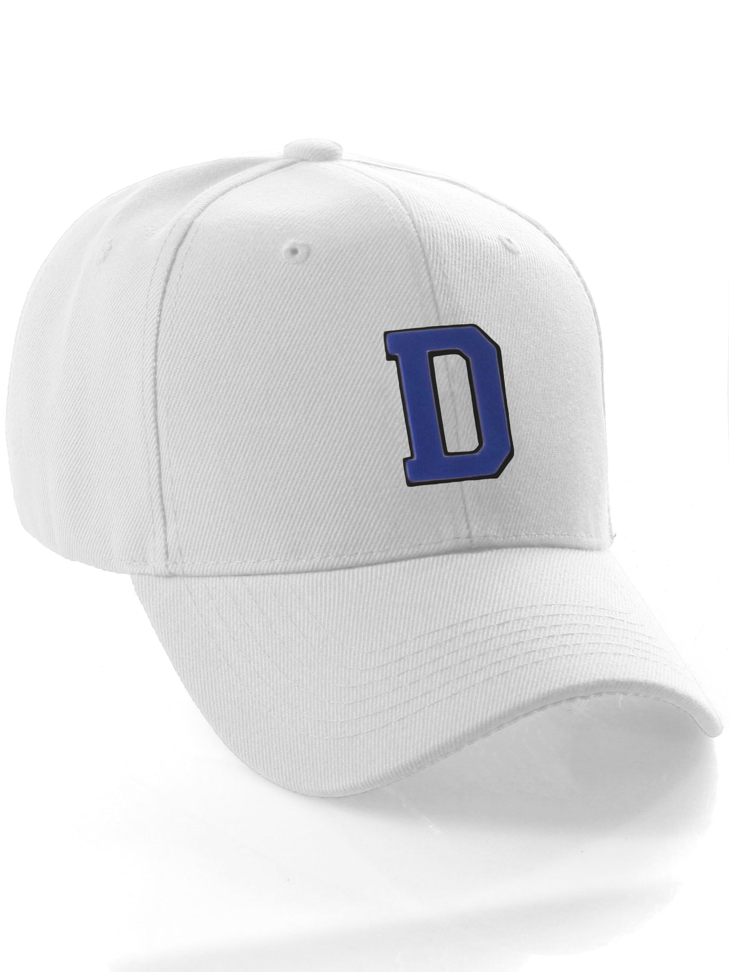 Classic Curve Polyester Baseball Hat A to Z Initial Team Letter, White ...
