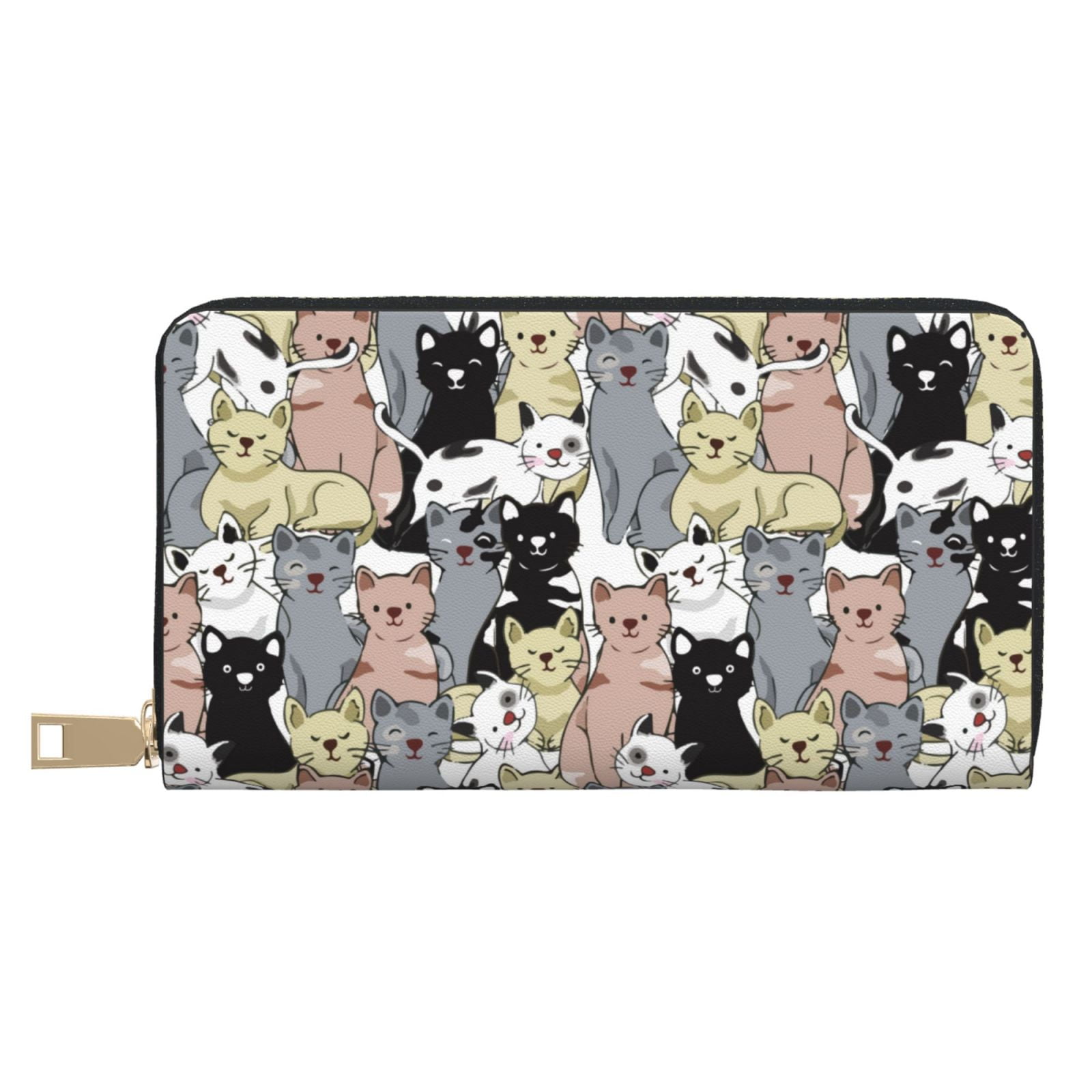 Classic Cute Cartoon Cat_A Wallet Women, Leather Bifold Multi Card ...