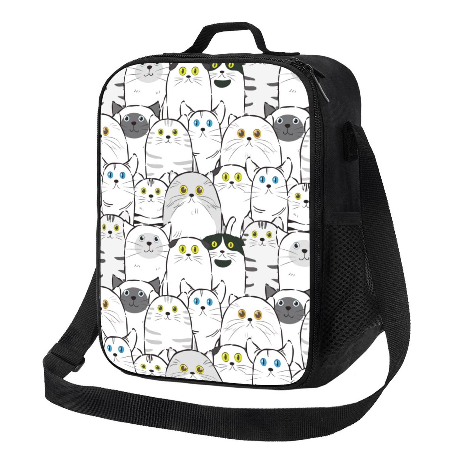 Classic Cute Cartoon Cat Lunch Box for Women Men, Insulated Lunch with ...