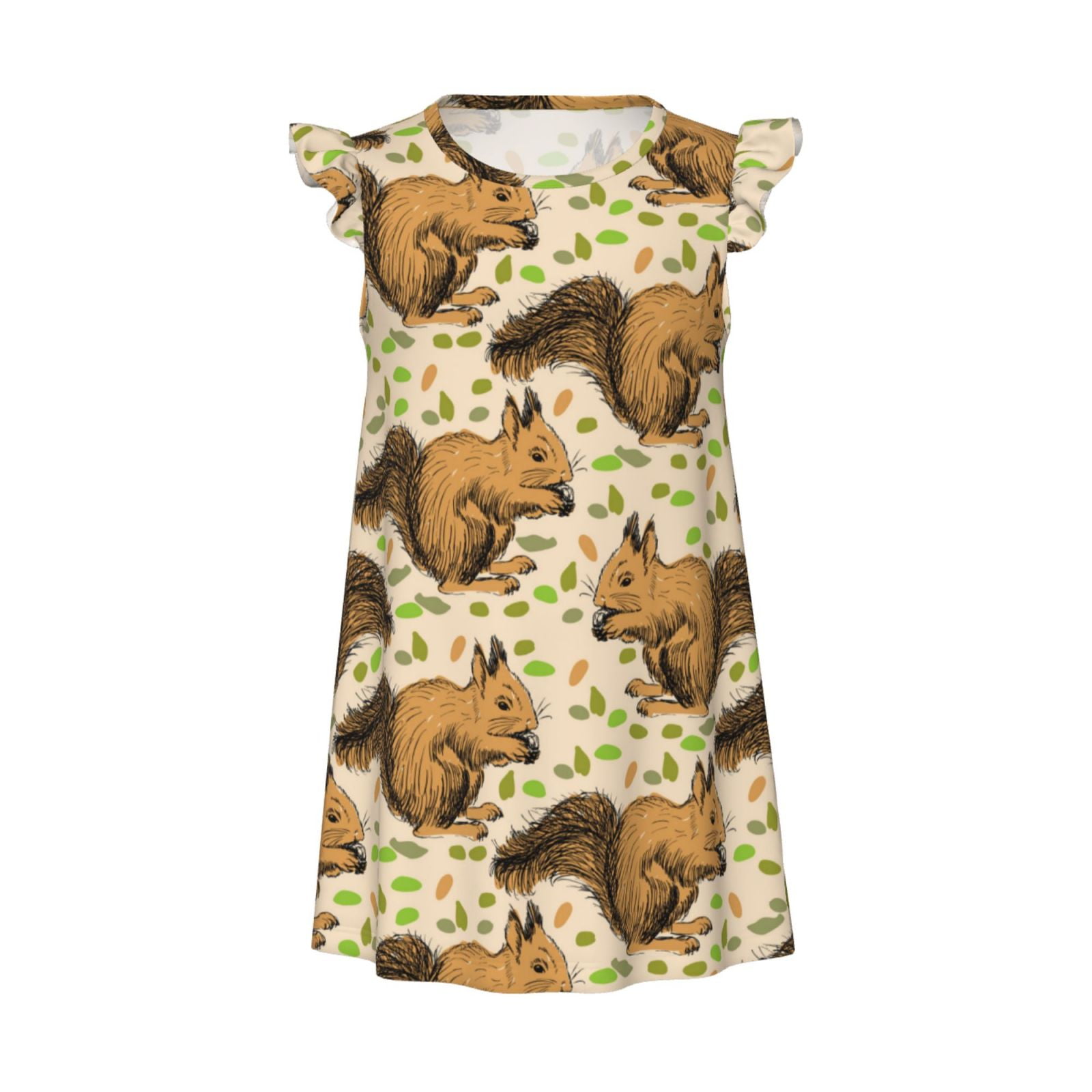 Classic Cute Cartoon Squirrel Girls Nightgowns, Pajamas for Girls, Soft ...