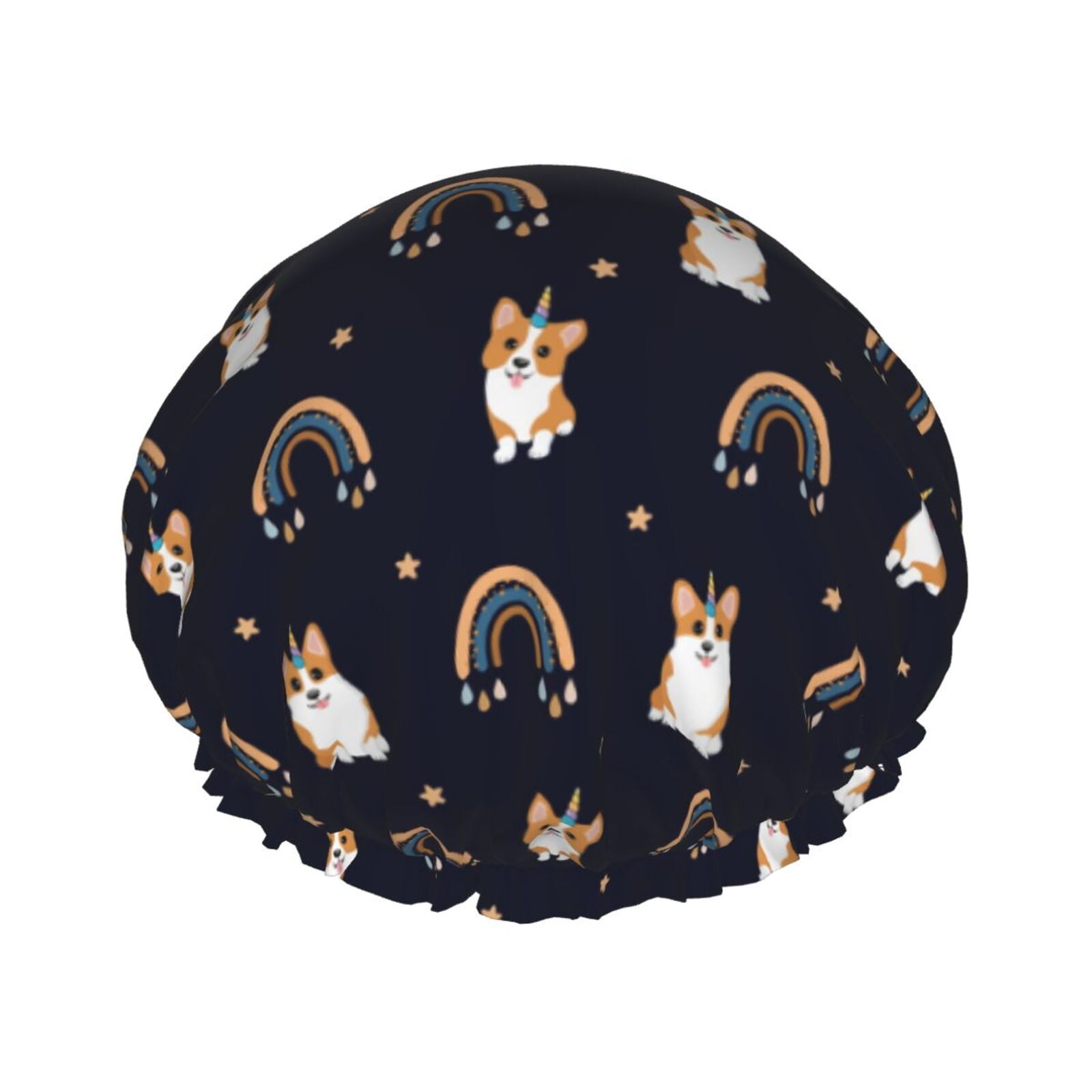 Classic Cute Corgi Dog Funny Shower Cap for Women, Double Waterproof ...