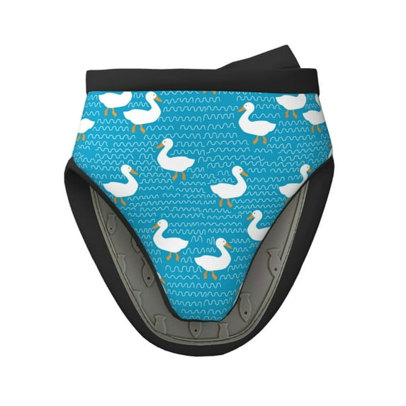 Classic Cute Duck Blue Oven Mitts Heat Resistant, Soft Lining Silicone ...