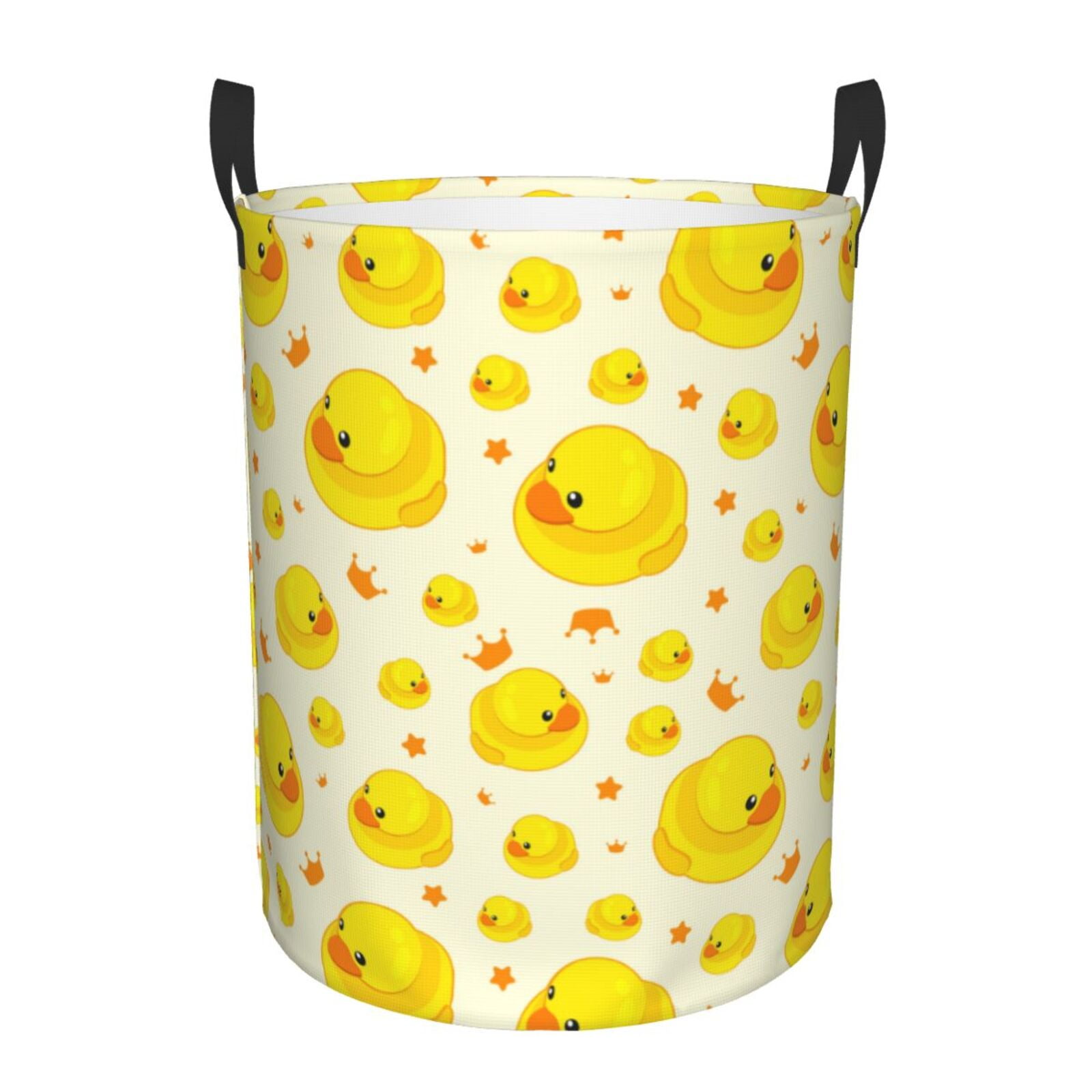 Classic Cute Duck Round Laundry Basket, Laundry Hamper with Handle ...