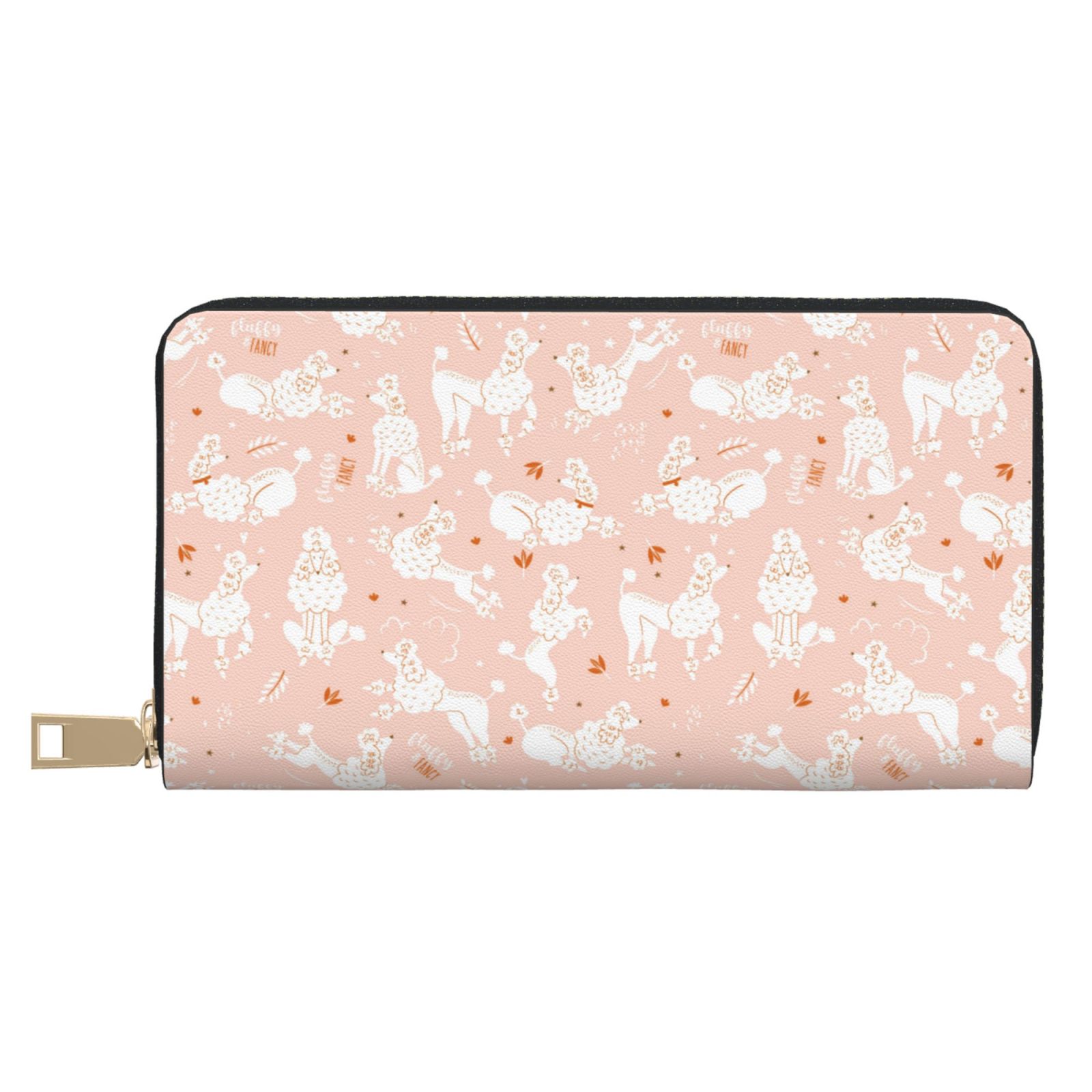Classic Cute Poodle Dog Pink Wallet Women, Leather Bifold Multi Card ...