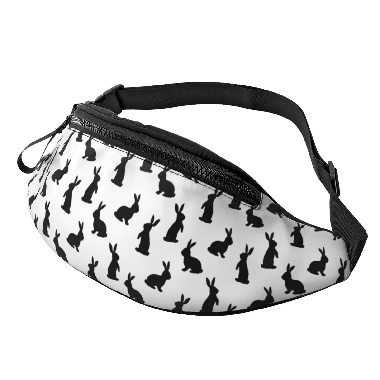 Classic Cute Rabbit Black White Fanny Packs Waist Bag Crossbody Bags ...