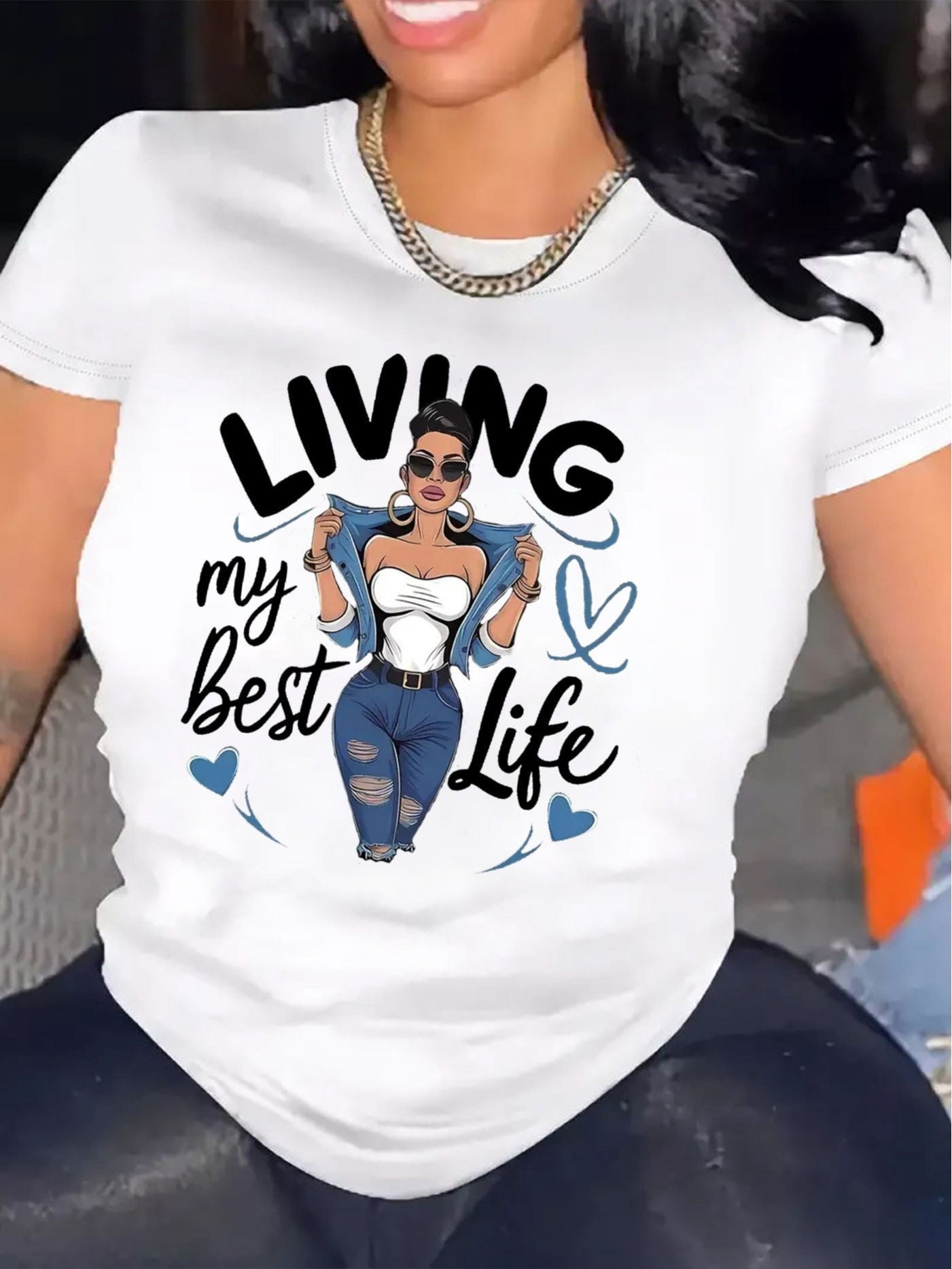 Classic Cute Soft Round Neck Heavyweight Casual Unisex T-Shirt, S - 5XL ...