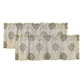 Classic Damask 2 Panels Kitchen Valance, Retro Yellow White Floral ...