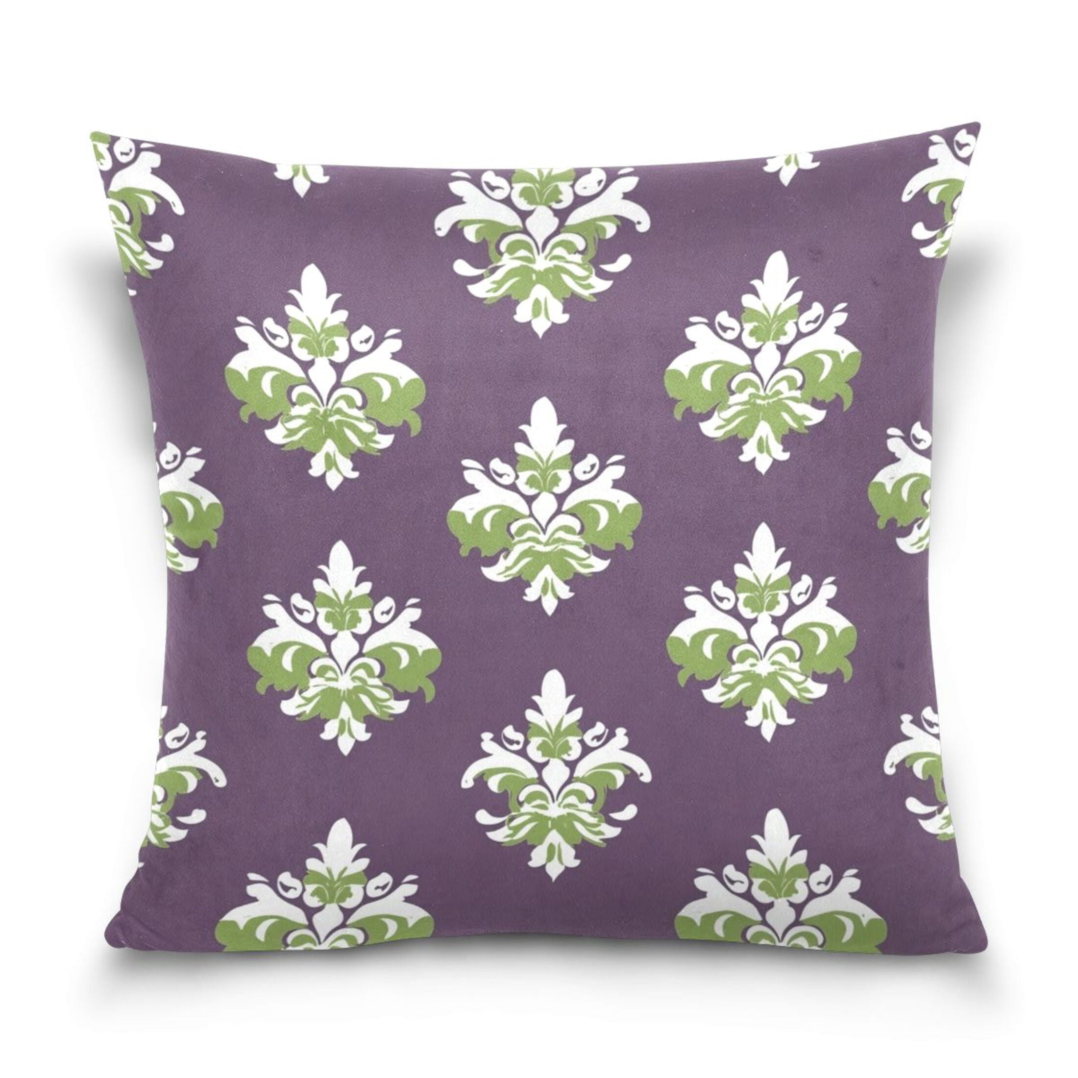 Classic Damask Pattern 20x20 Inch Plush Velvet Pillowcase Double Sided ...