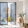 Classic Damask Window Privacy Film French Country Blue Heart Scroll ...