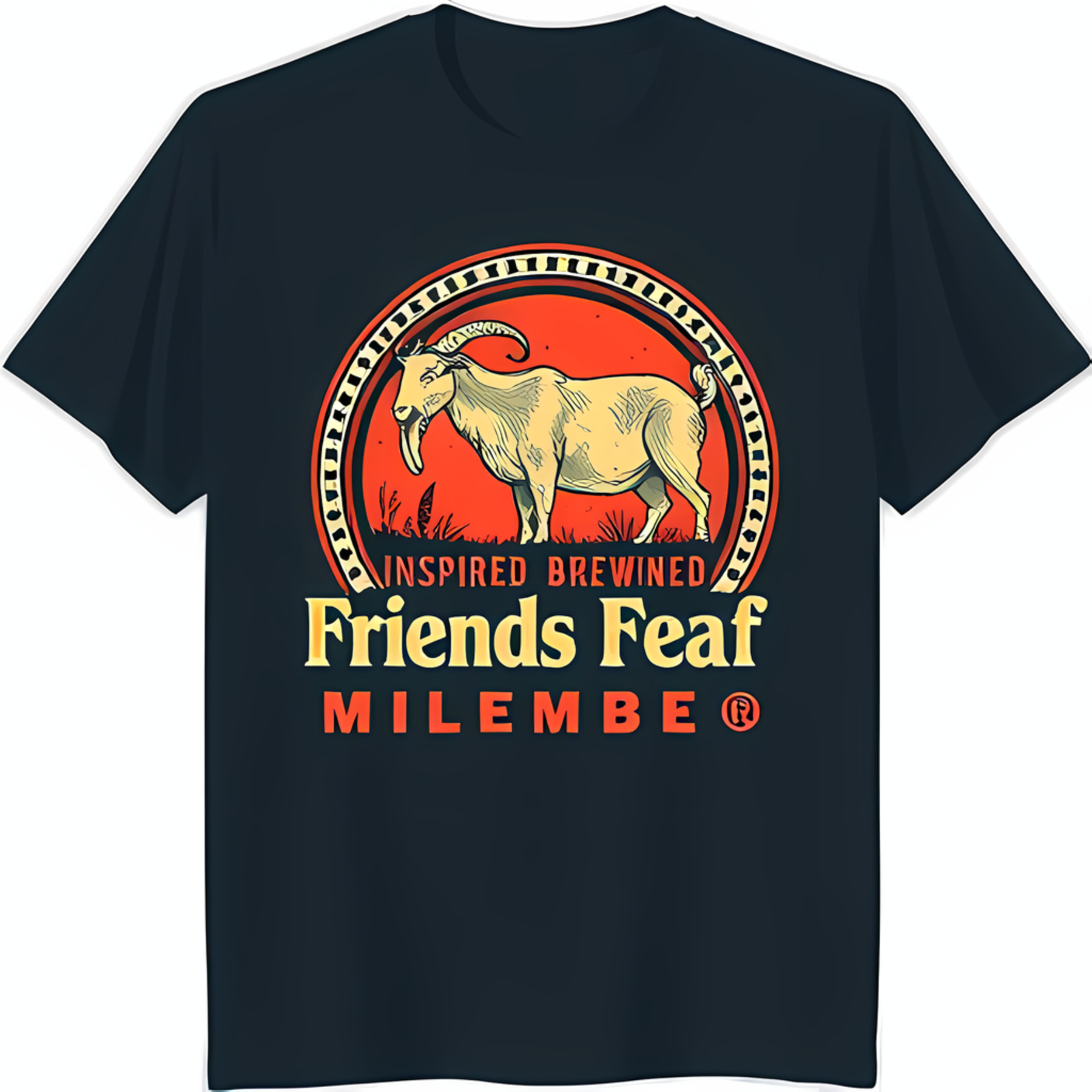 Classic Dark Blue T-Shirt with Goat Inspired Brewing Friends FeaF ...