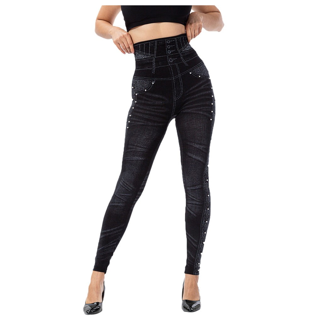 Classic Denim Leggings-Jeggings for Women with Real Back Pockets, High ...