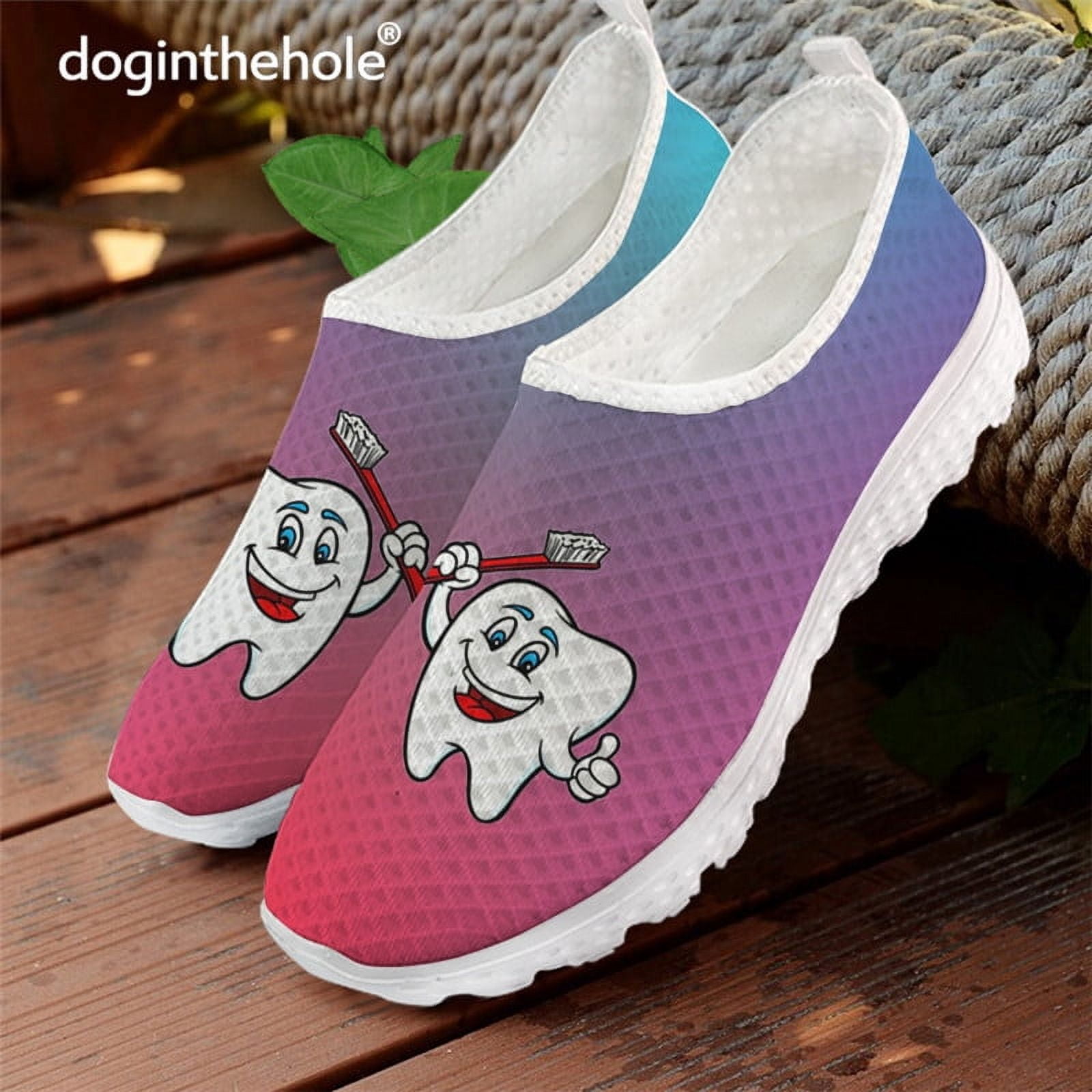 Classic Dental Flat Shoes for Women Gradient Footwear Brand Design Cute ...