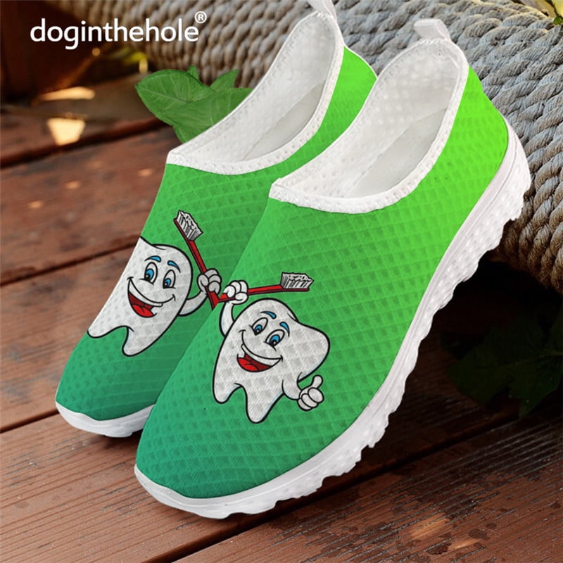 Classic Dental Flat Shoes for Women Gradient Footwear Brand Design Cute ...