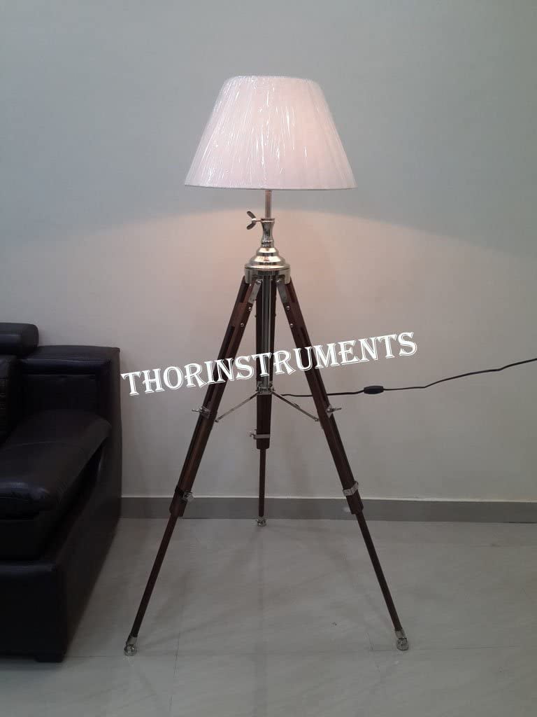 Classic Design Heavy Wood Tripod Stand Floor Vintage Lamp Base ...