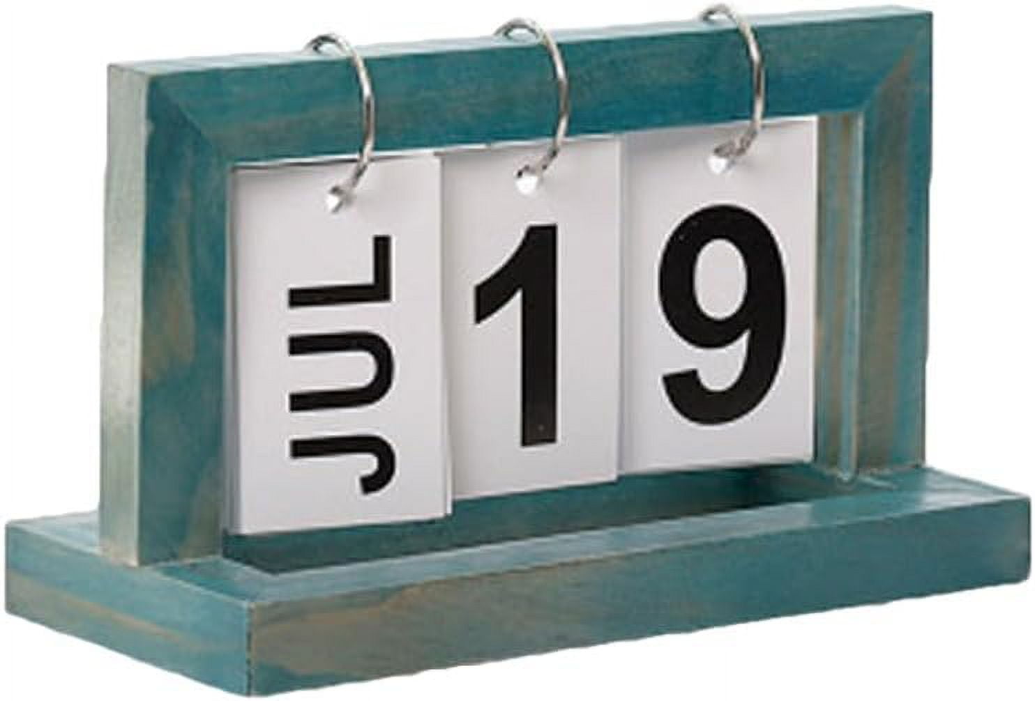 Classic Desktop Standing Flip Calendar, Reusable Wooden Perpetual ...