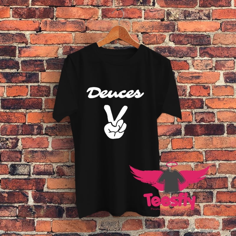 Classic Deuces Peace Out Peace Sign T Shirt - Walmart.com
