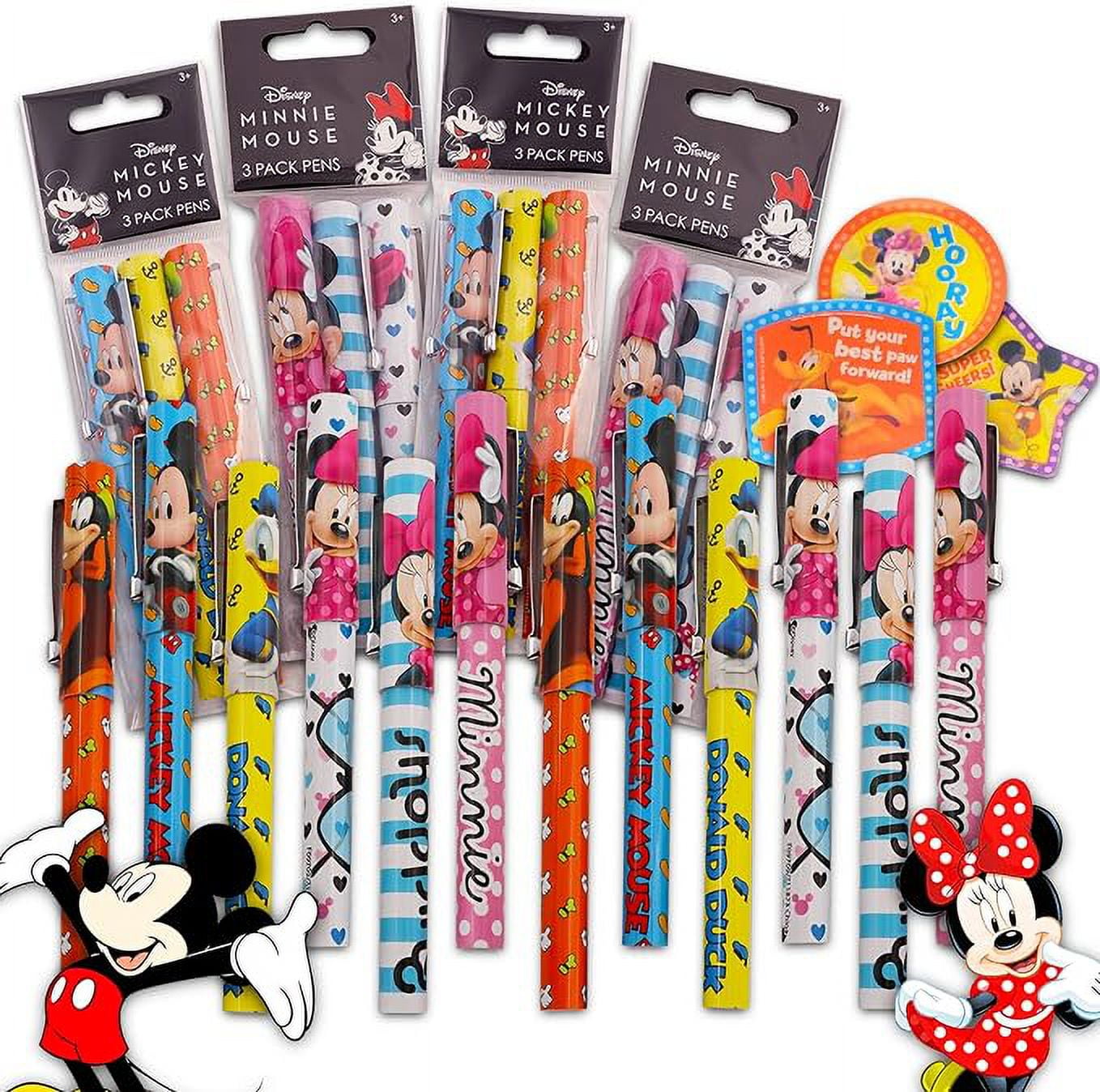Classic Disney Mickey and Minnie Mouse Pen Gift Set - 12 Pc Minnie ...