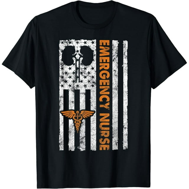 Classic Distressed Flag Shirt for Emergency Room ER Nurses T-Shirt ...