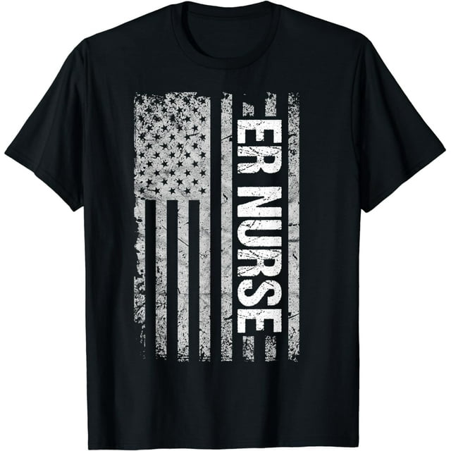 Classic Distressed Flag Shirt for Emergency Room ER Nurses T-Shirt ...