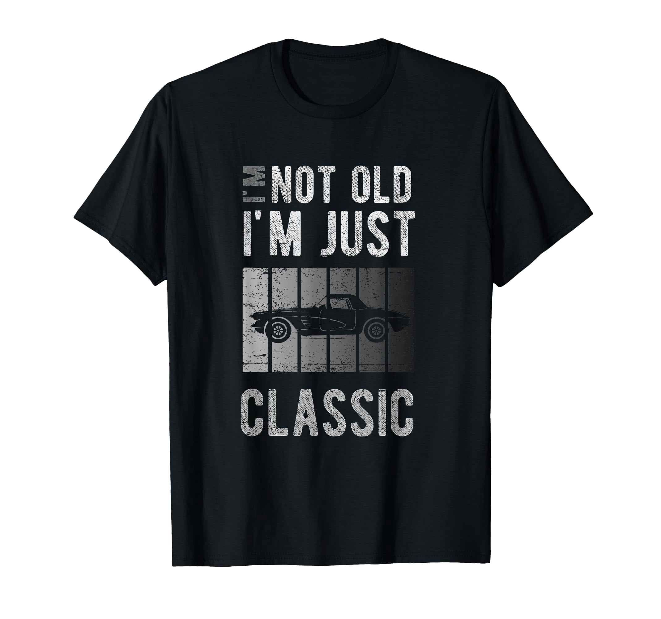 Classic Distressed Vintage Retro Graphic T-Shirt - I'm Not Old I'm Just ...
