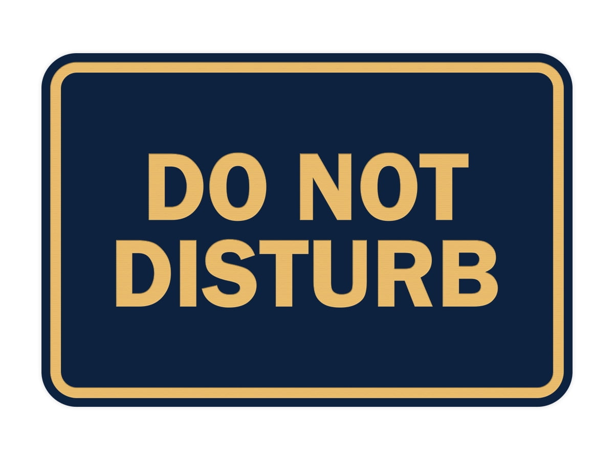 Classic Do Not Disturb Sign (Navy Blue/Gold) - Large - Walmart.com