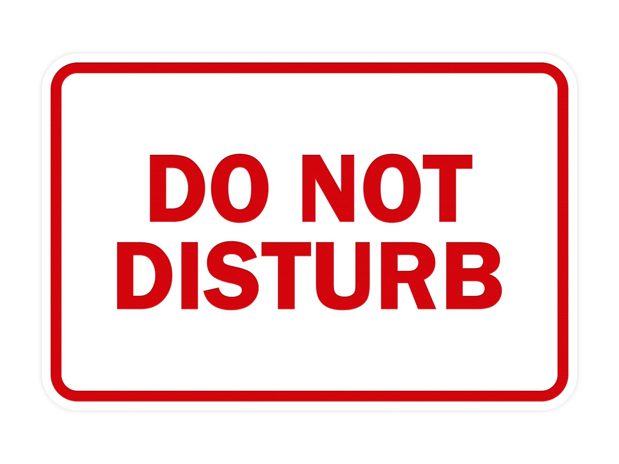 Classic Do Not Disturb Sign (White/Red) - Small - Walmart.com