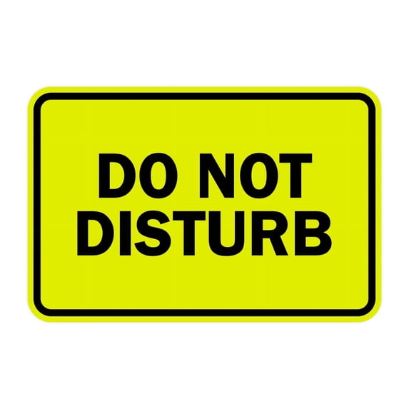 Classic Do Not Disturb Sign (Yellow / Black) - Medium - Walmart.com