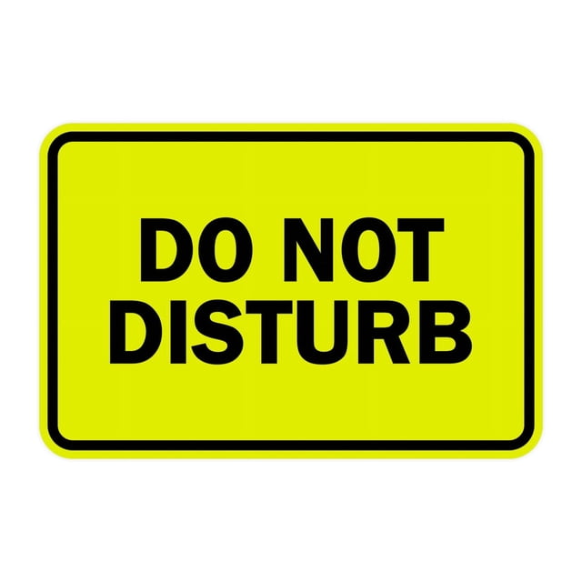 Classic Do Not Disturb Sign (Yellow / Black) - Medium - Walmart.com