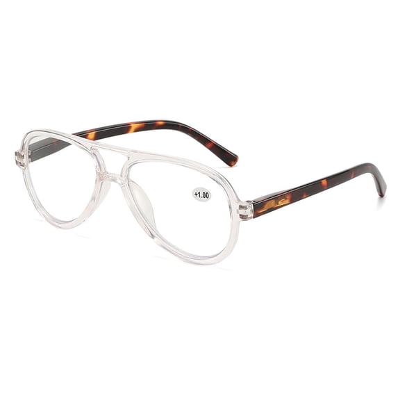 Classic Double Bridge Reading Glasses, Black Frame Clear Lens ...