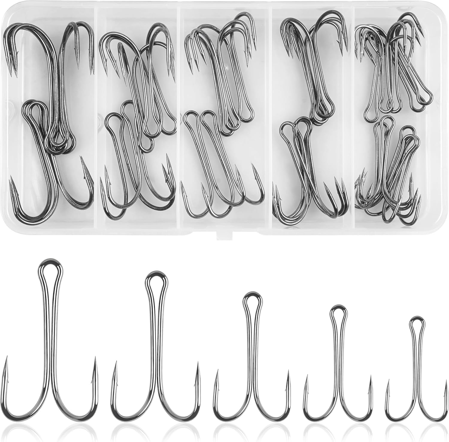 Classic Double Fishing Hooks Kit 30/140pcs Frog Hooks Fly Tying Fishing ...