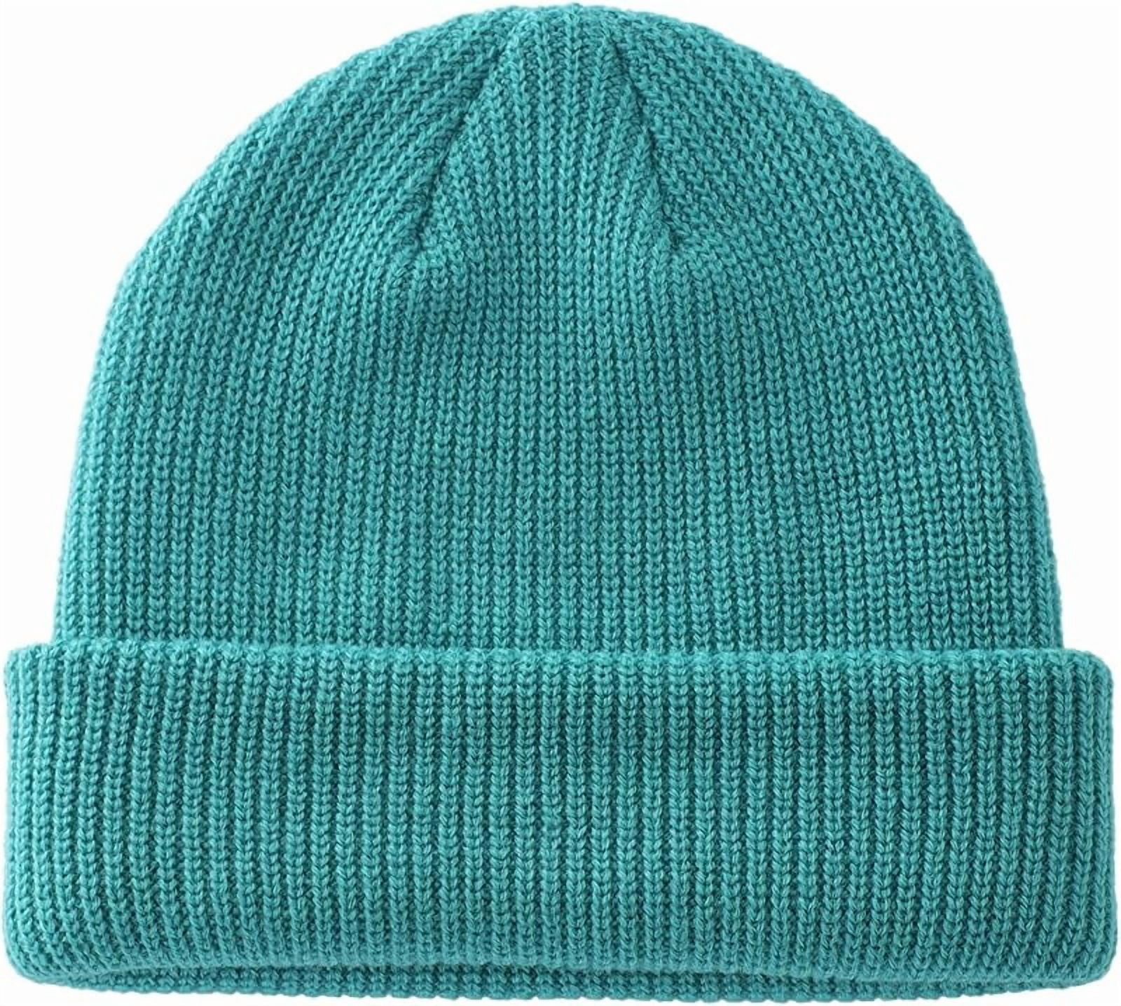 Classic Double Layer Knit Beanie Hat Warm Thick Acrylic Winter Hats ...