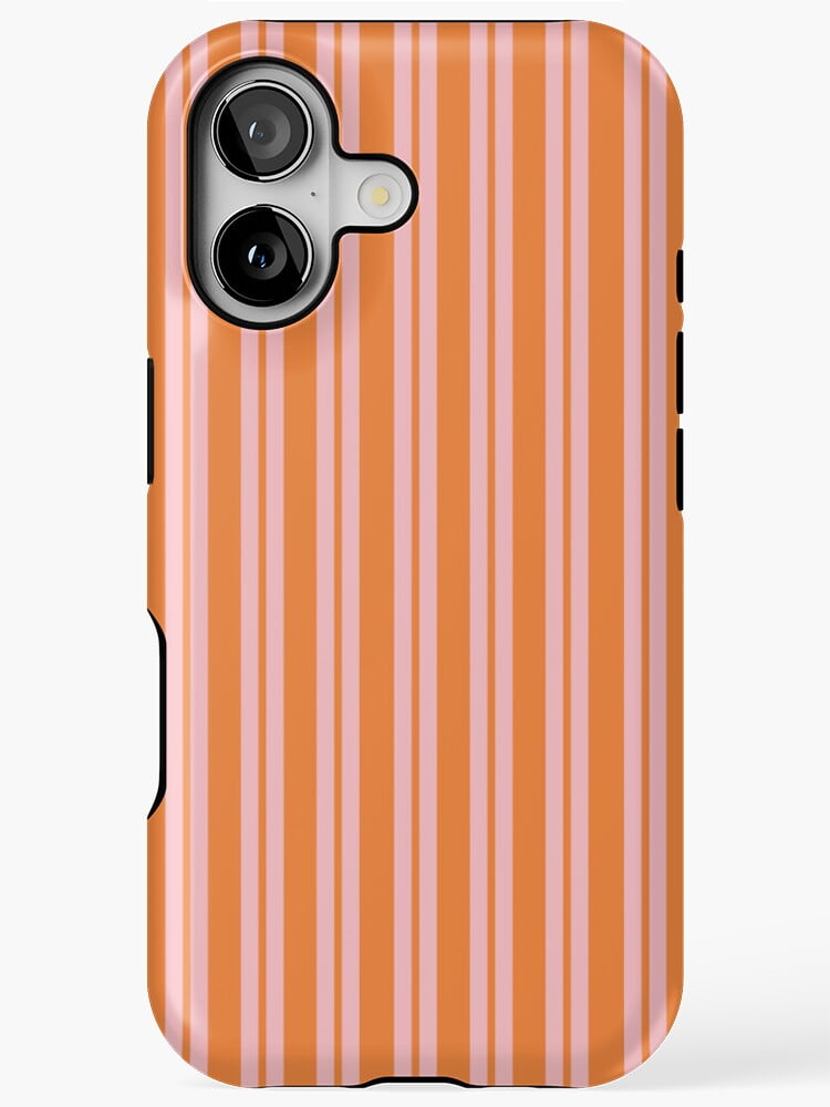 Classic Double Stripe Earthy Groovy Pattern iPhone Case 11 12 13 14 15 ...