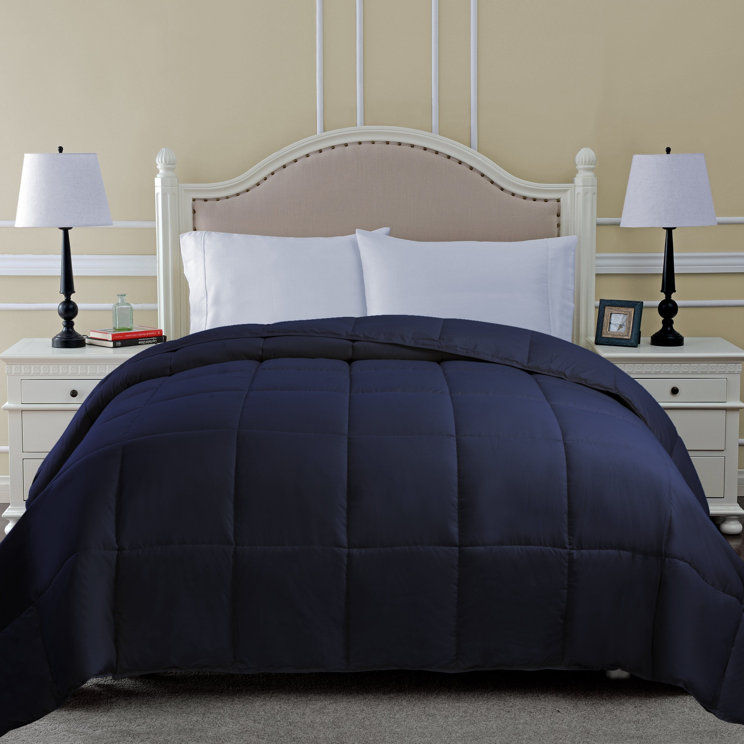 Classic Down Alternative Hypoallergenic Comforter Navy Blue / Twin ...