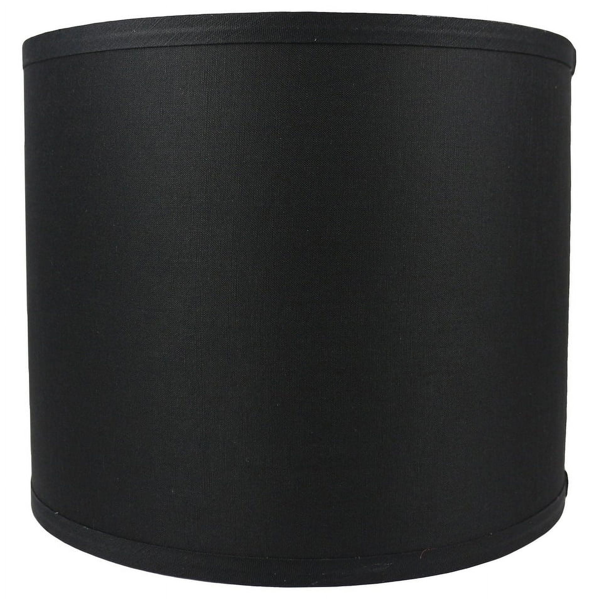 Classic Drum Smooth Linen Lamp Shade, 8" to 16" Bottom Size Black 12 ...