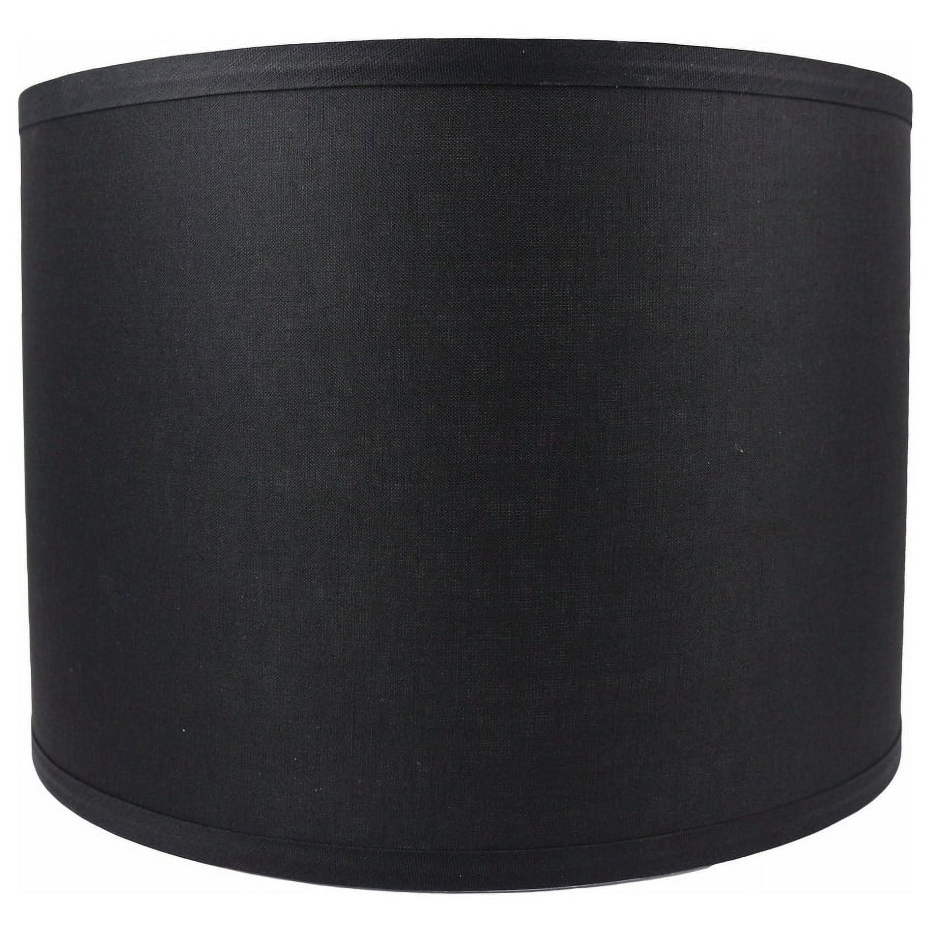 Classic Drum Smooth Linen Lamp Shade, 8" to 16" Bottom Size Black 14 ...