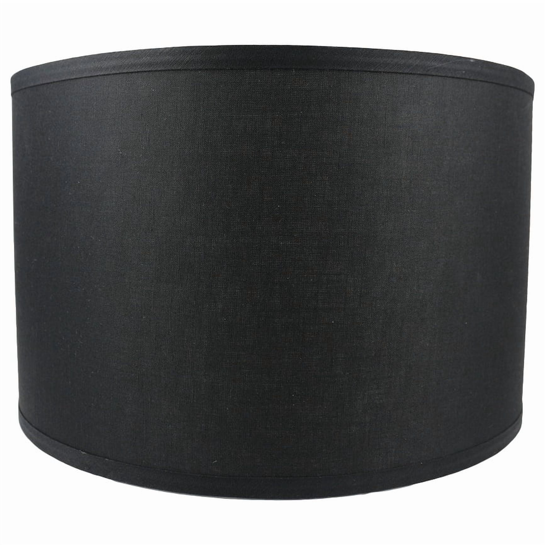 Classic Drum Smooth Linen Lamp Shade, 8" to 16" Bottom Size Black 16 ...