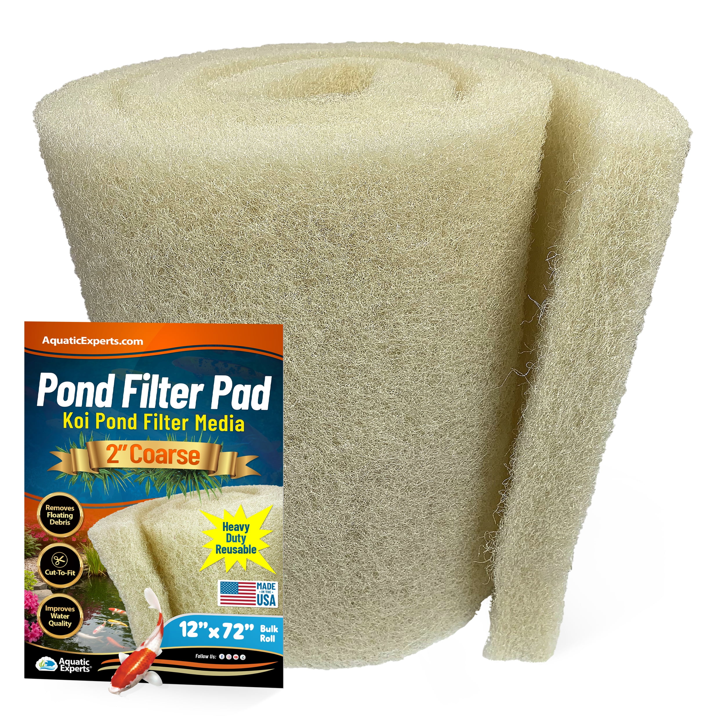 Aquatic Experts - Classic Durable Koi Pond Coarse Cream Reusable Filter ...
