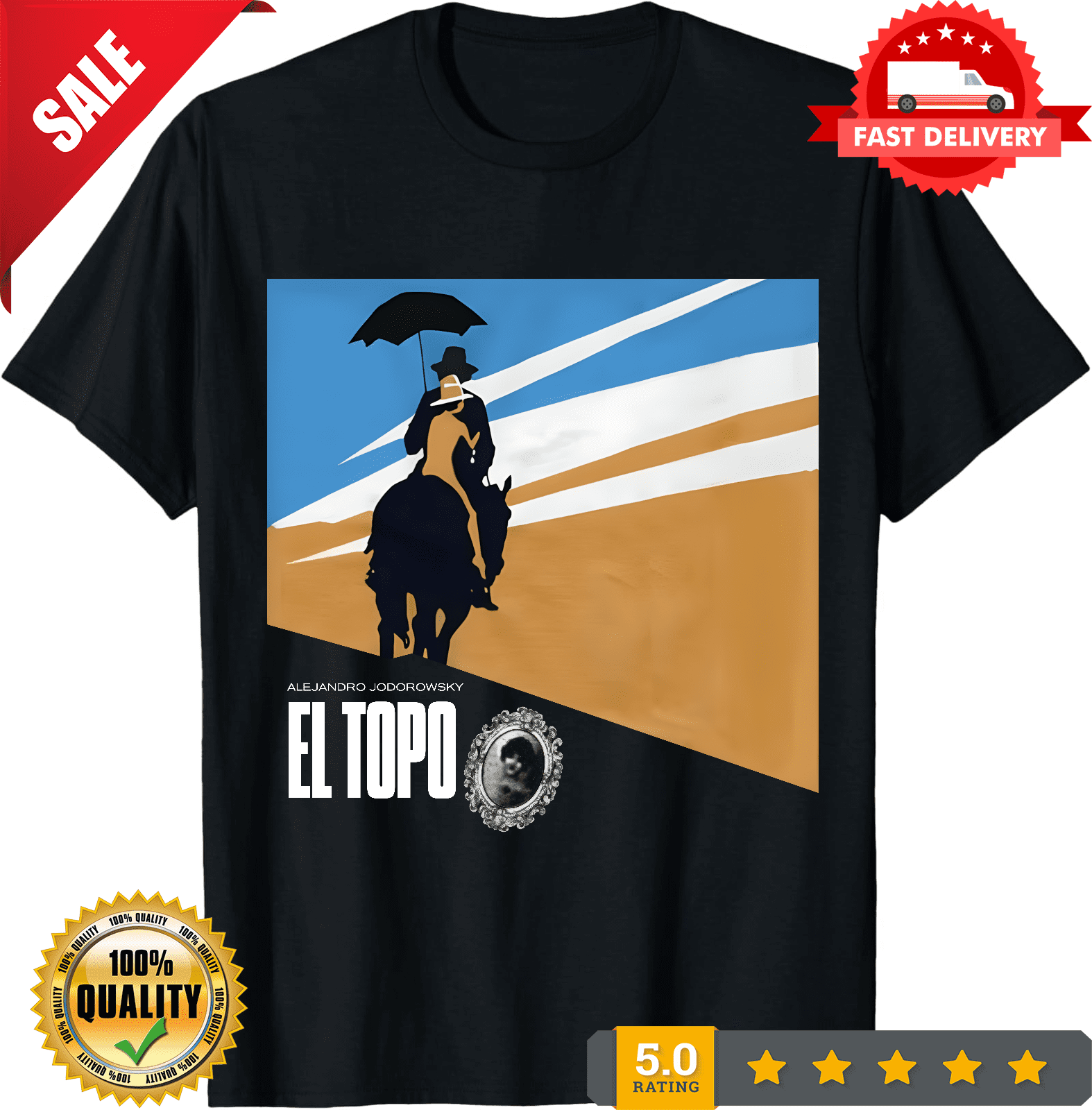 Classic EL TOPO T-shirt - Alejandro Jodorowsky - western - Unisex Tee ...