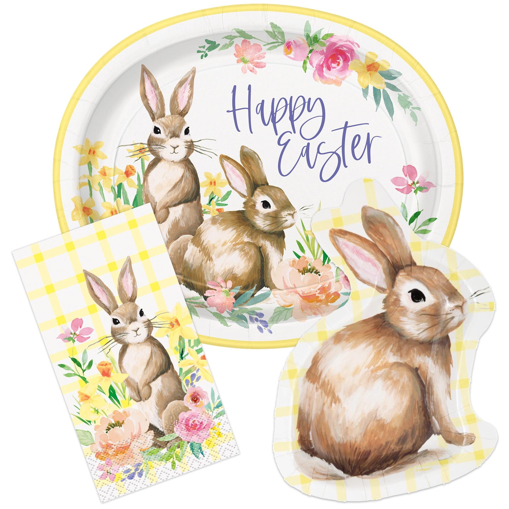 Classic Easter Plates & Napkins - Serves up to 16 Guests | Bunnies ...
