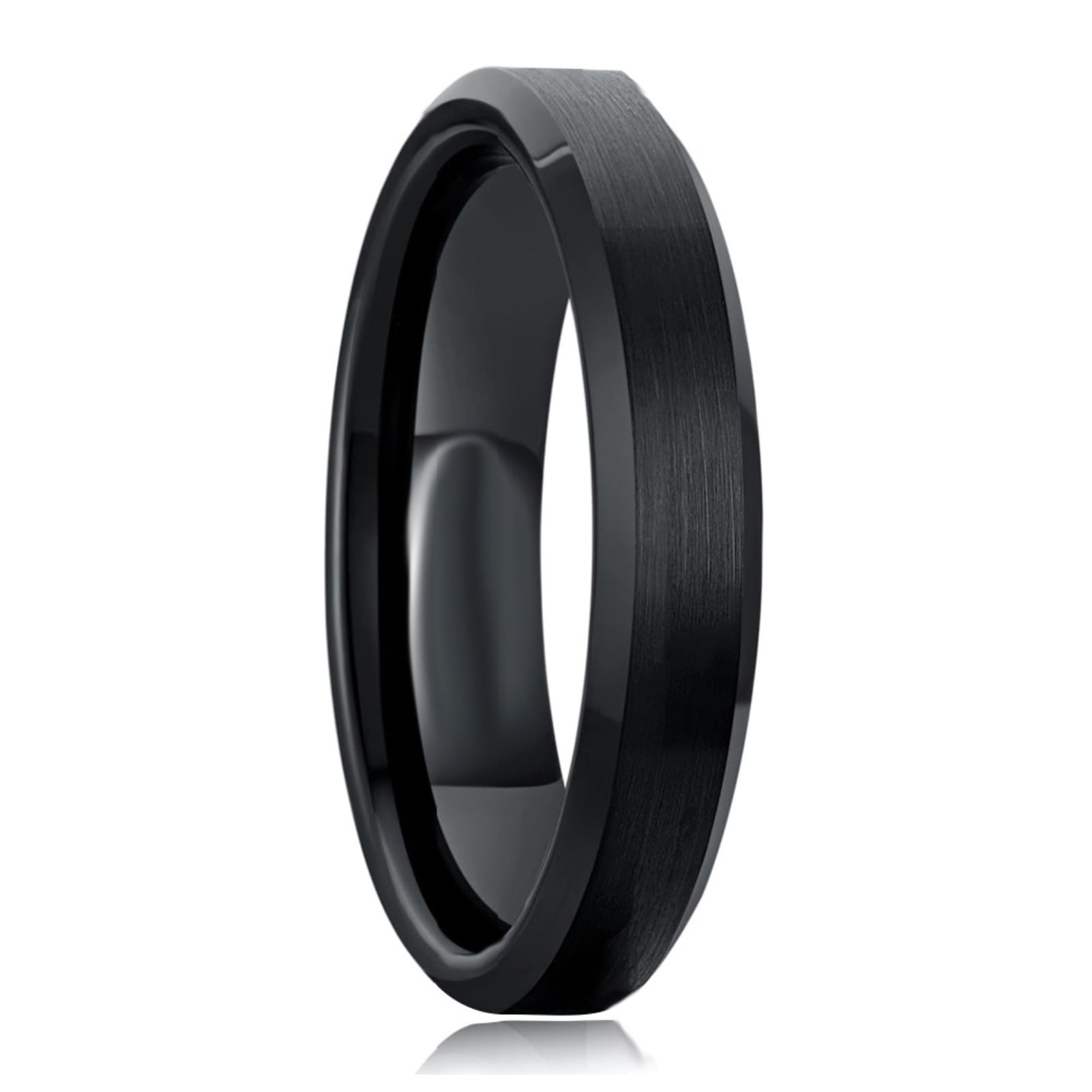 Classic Electric Black Tungsten Steel Ring Couple Pair Ring Face Sand ...