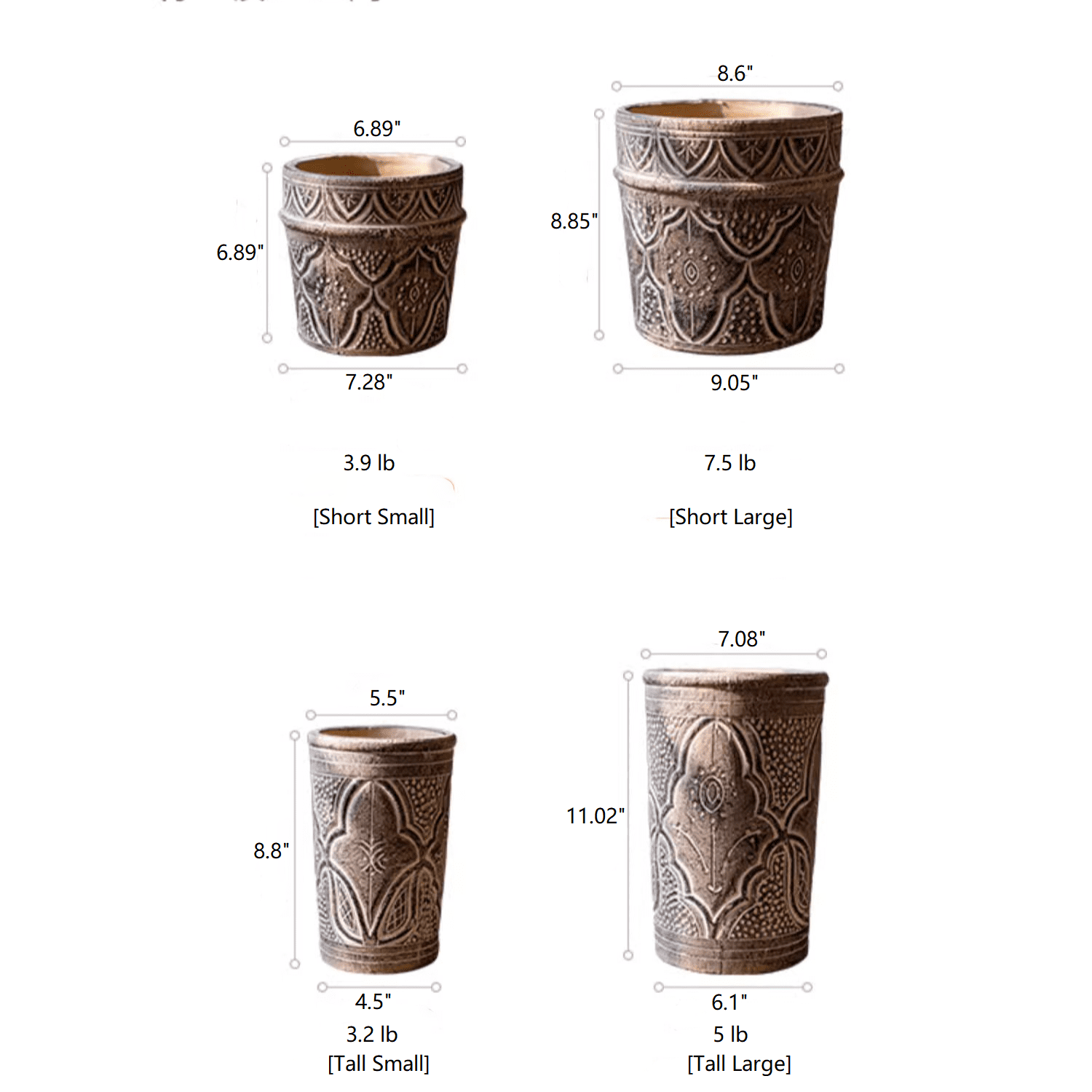 Classic Element Art Planter Clay Flowerpot - Walmart.com