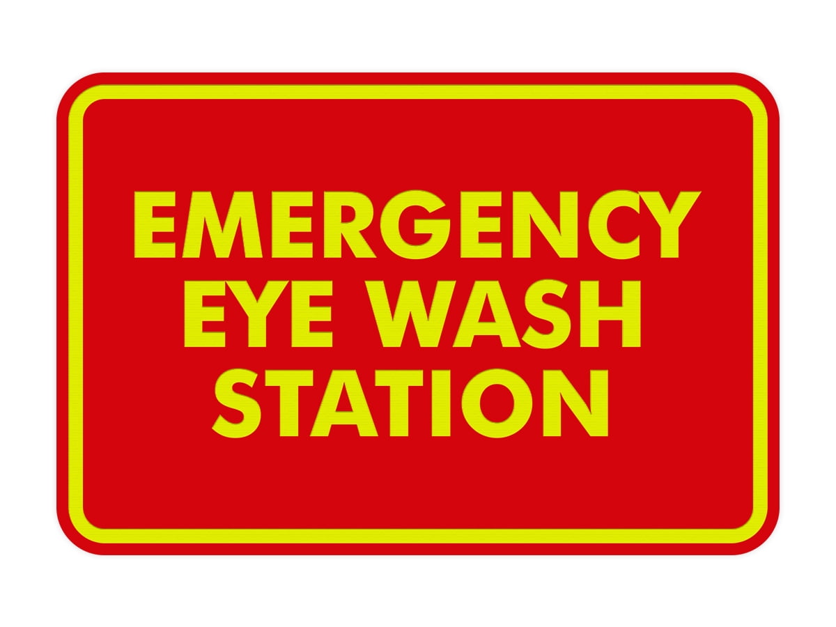 Classic Emergency Eye Wash Station Sign (Red/Yellow) - Large - Walmart.com