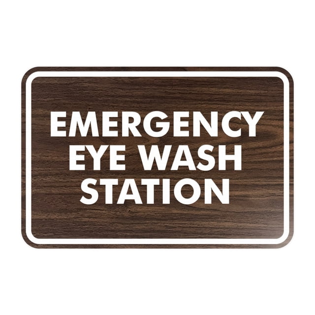 Classic Emergency Eye Wash Station Sign (Walnut) - Small - Walmart ...